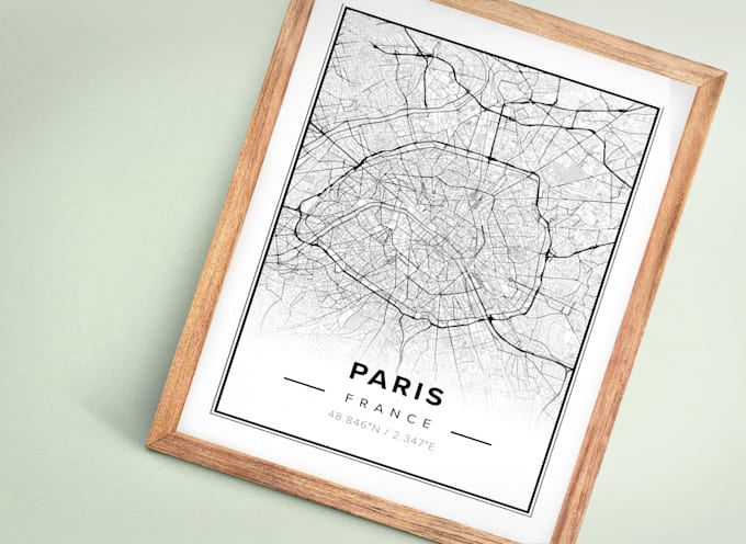 Design a custom city map, wall poster, city poster by Usamarahouani ...