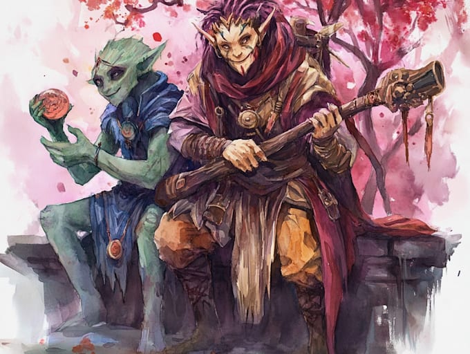 Paint watercolor fantasy, dnd, oc character or anything as you want by ...