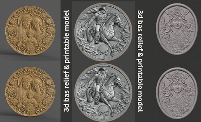 Sculpt 3d bas relief 3d coin model 3d medallion cnc design stl for 3d ...