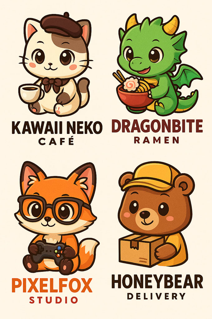 Create a custom cute chibi mascot logo in anime style for your brand by ...