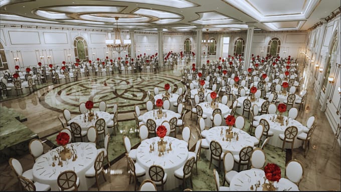 Create a 3d event venue, hall, conference hall, auditorium, wedding ...