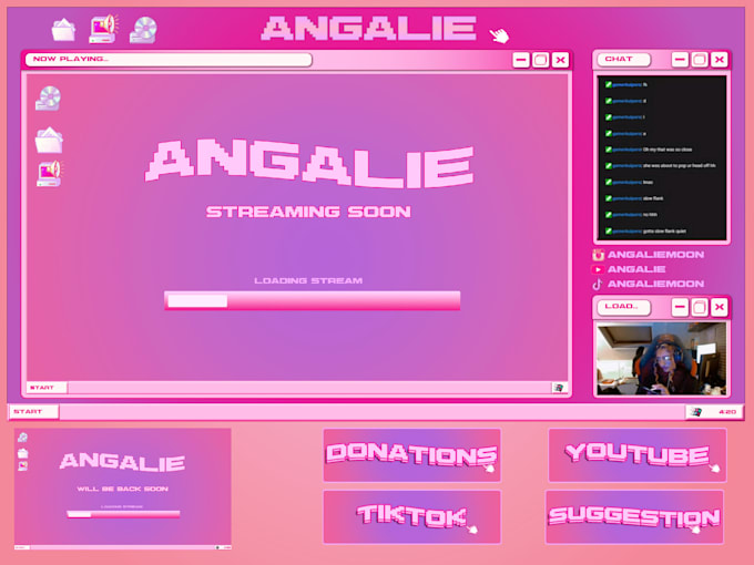Design an original streamer overlay package by Autumnrcrouch | Fiverr