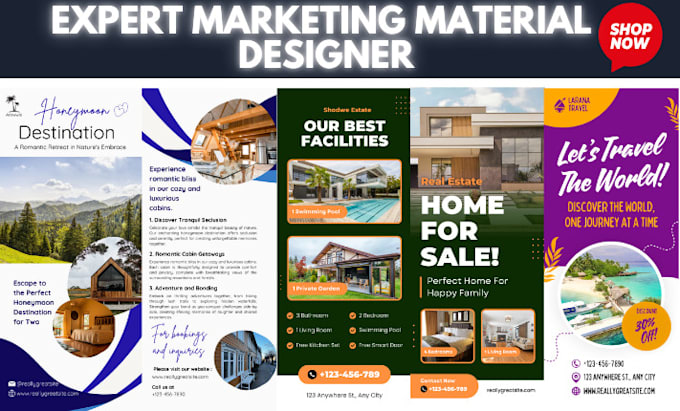 Design urgent flyers, door hangers, marketing material, media kit and ...