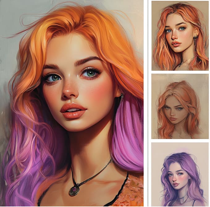 Draw semi realistic character, portrait, concept art by Eonlerkosta ...