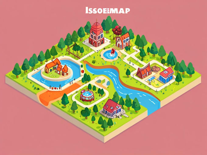Design isometric map illustration vector by Luaoldberg | Fiverr