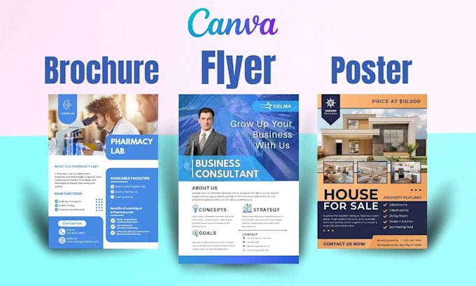 Design professional editable canva flyers, brochures, posters and leaflets by Shahriazz | Fiverr