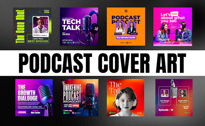 Design a professional and creative podcast cover art by Talhaasif_1995 ...