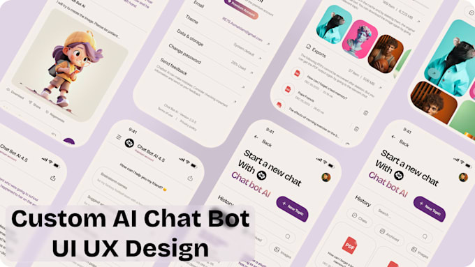 Create ai chatbot web app ui ux design mobile app ui, figma ui design by Developer_asma | Fiverr