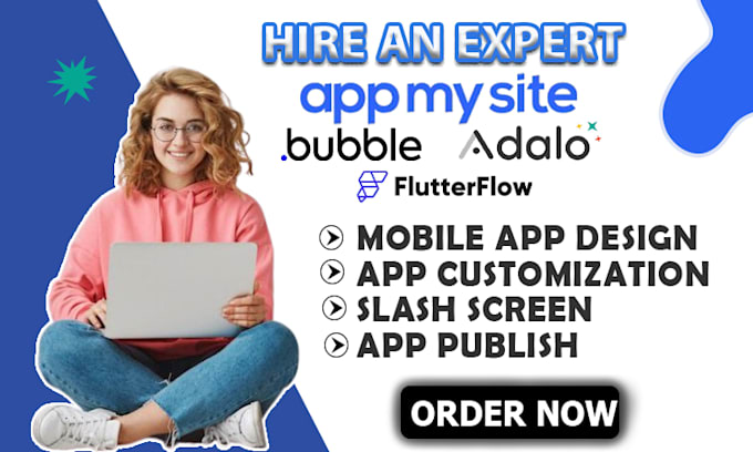 Do app publish mobile app design on adalo, flutterflow, bubble io mvp appmysite by ...