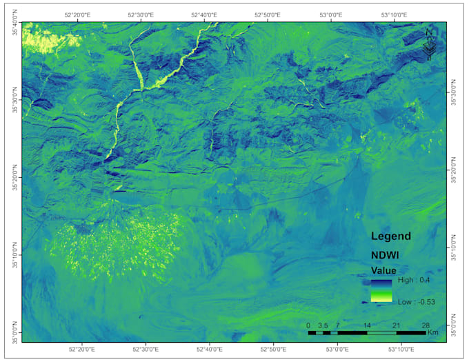 Analyze ndvi, ndwi and savi, using sentinel 2a satellite images by Fatima_gispro | Fiverr