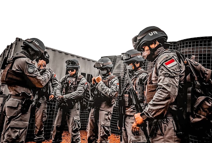 A group of police with guns by Adiknajmudin | Fiverr
