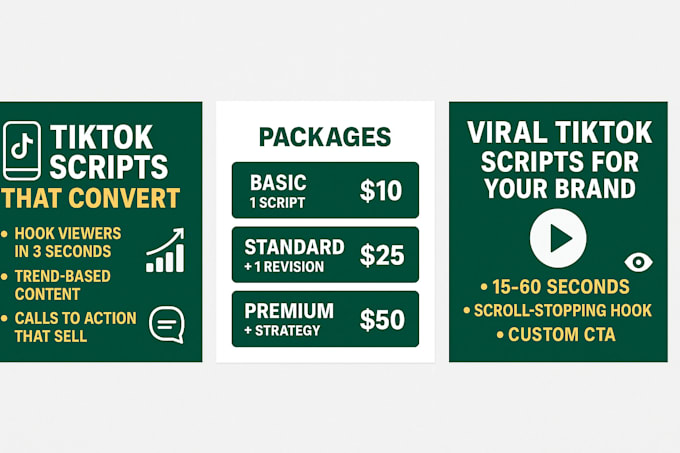 Write viral tiktok scripts that boost views and sales by Hookfactory | Fiverr
