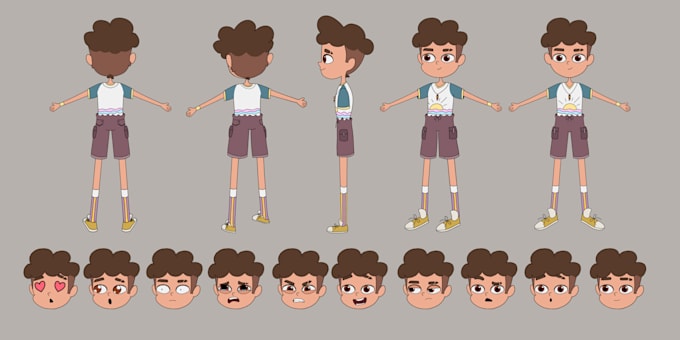 Design a full 2d character model sheet to your cartoon by Androbellode ...