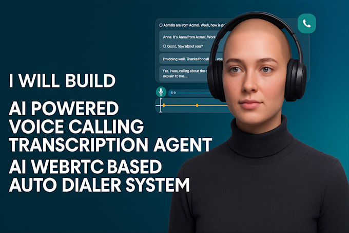 Build ai powered voice calling transcription agent, ai webrtc based auto dialer by Shaoibarjunn ...