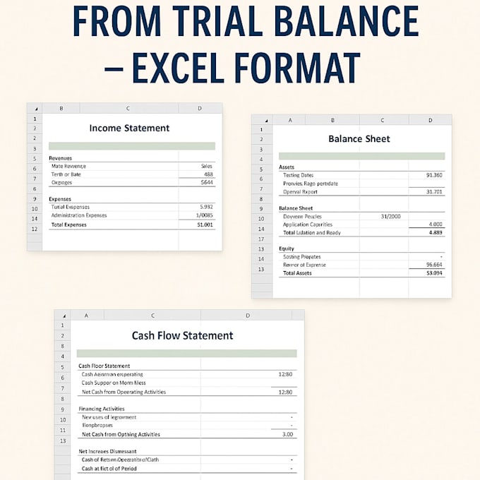 Prepare financial statements from trial balance in excel by Naveenmandhan | Fiverr