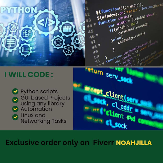 Develop custom python programming projects, scripts, automation, and ... Develop custom python programming projects, scripts, automation, and ...