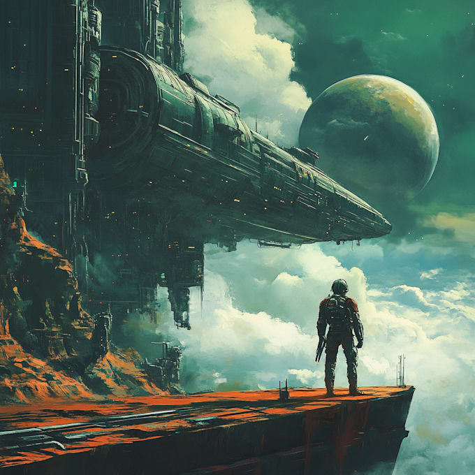 Draw sci fi illustration and sci fi art by Angharne | Fiverr