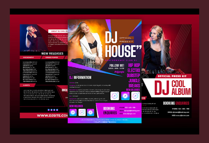 Design media kit epk, one sheet with clickable links for music indie ...