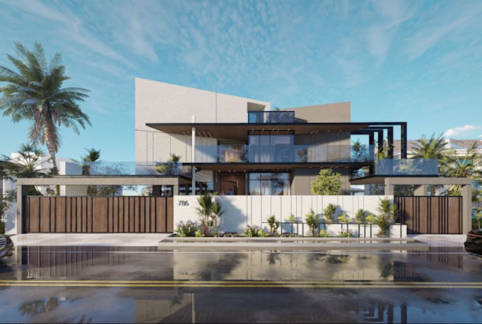 Redesign 3d residential visualization,3d terrace,rooftop,3d eievation ...