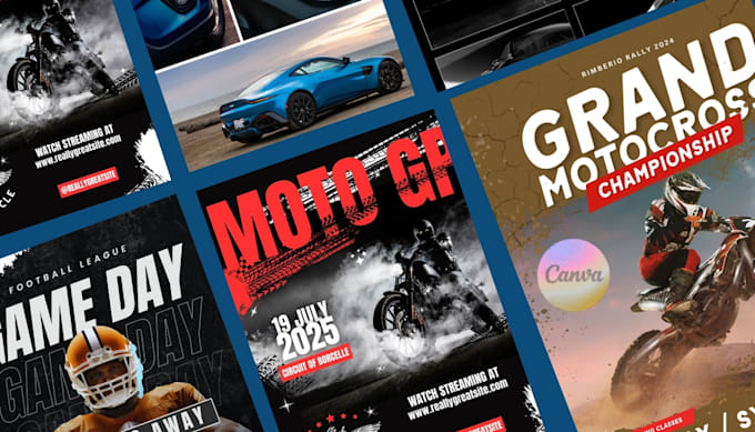 Design a catching sport car racing flyer or poster at canva by Marcus ...