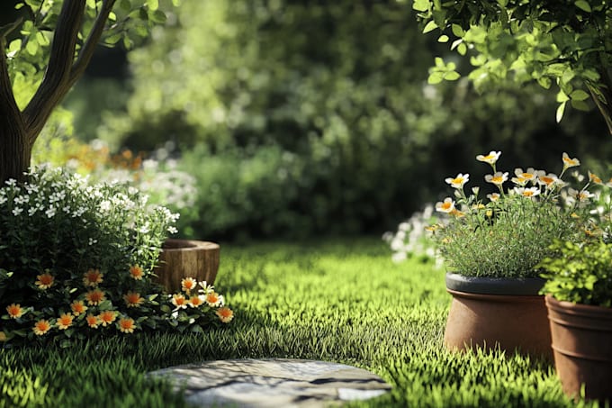 Make 2d landscape, garden pool 2d rendering, backyard design by ...