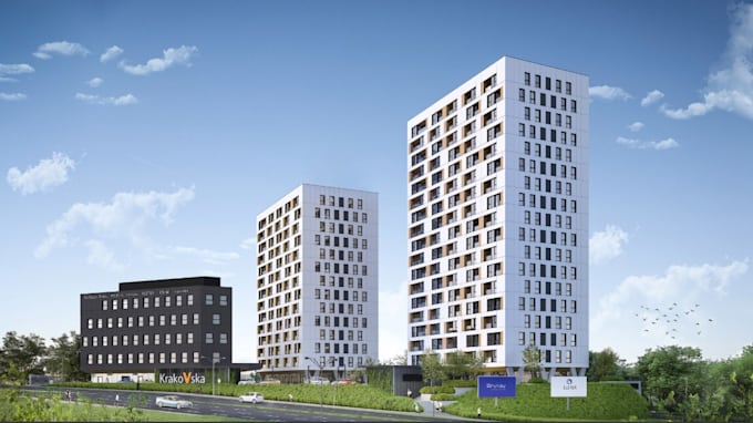 Render 3d corporate office, multi story,3d high rise building,3d city ...