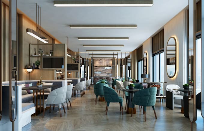 Revamp luxury realistic restaurant, eatery, cafe, bar menu, interior ...