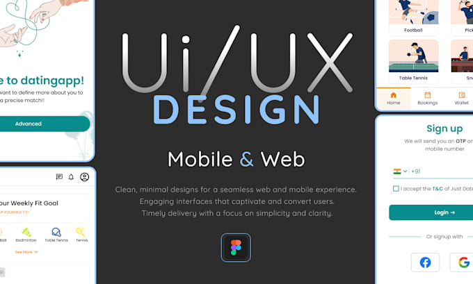 Do clean yet modern ui designs for mobile and website by ...