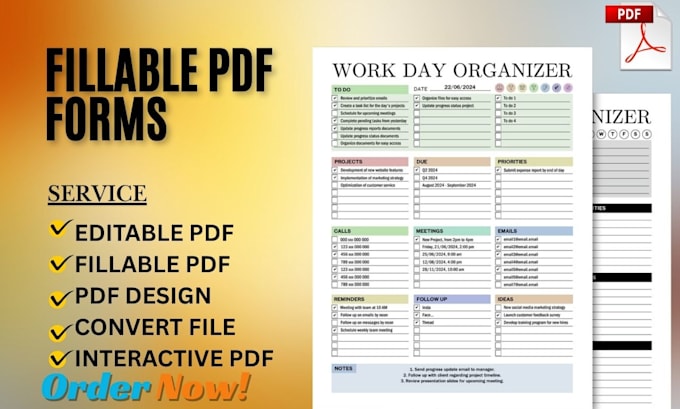 Create fillable pdf form, clickable pdf, interactive ebook planner ...