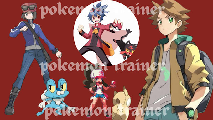Draw pokemon trainer sprite sheet, fakemon art, card, emote, custom ...