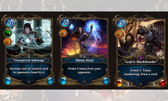 Draw card game design, trading card game, board game, card game art ...