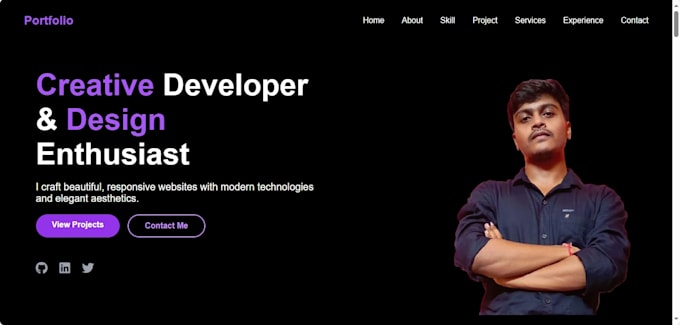 Create a stunning animated portfolio website with html, css, js by Milonmete | Fiverr
