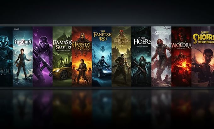 Draw a steam game ui environment, steam game capsule art by Belon ...
