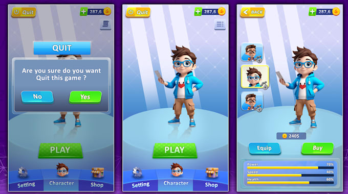 Design stunning 2d game ui, 2d game assets, 2d props elements, 2d ...