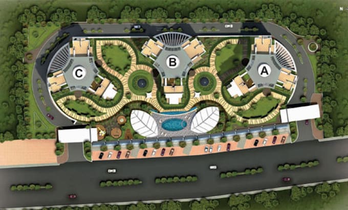 Design caravan park or mobile home site layout with drainage and road ...