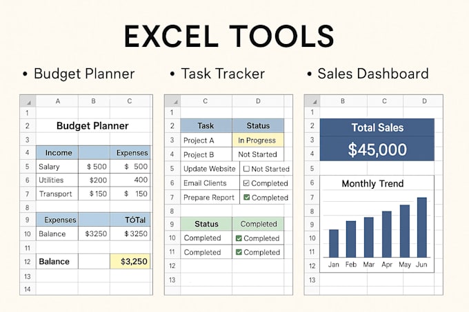Create a custom excel spreadsheet, tracker, or dashboard by Nicolascamb | Fiverr