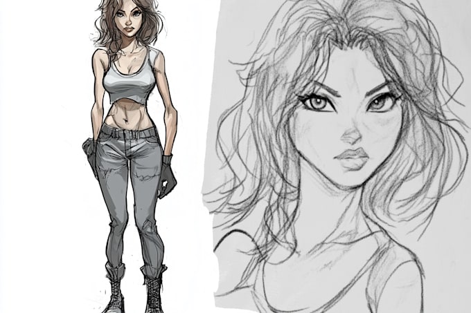 Draw realistic character design and concept art by Mayonlesba | Fiverr