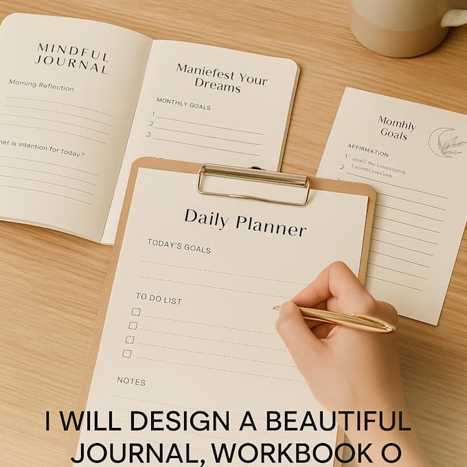 Design a beautiful printable journal, workbook, or planner for your ...