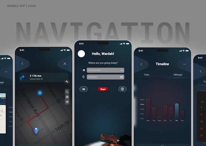Design a modern and user friendly navigation app ui in figma by Wardahmumtaz | Fiverr