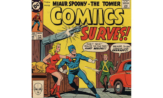 Create retro vintage comic illustration comic book cover art retro ...