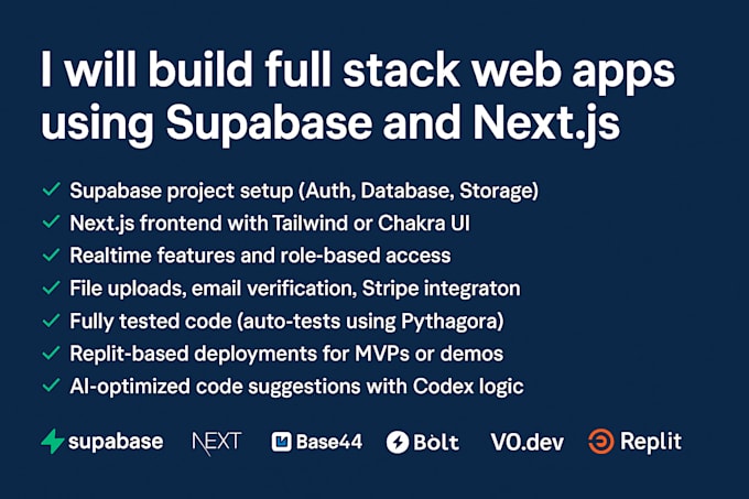 Build full stack web apps using supabase and nextjs, with bolt ... Build full stack web apps using supabase and nextjs, with bolt ...