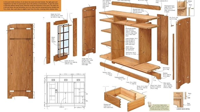 Design 3d and 2d shop drawings for furniture woodworking by Shaba999 ...