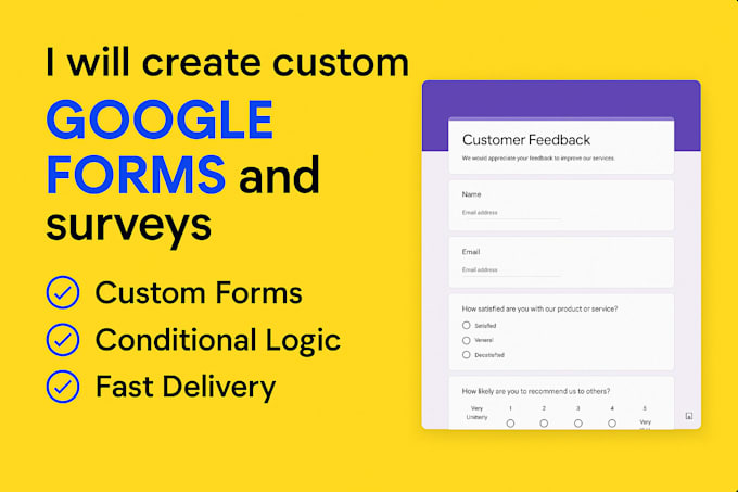 Create custom google forms and surveys instantly by Frtechs | Fiverr
