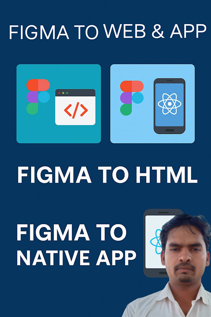 Convert figma, psd, or xd to responsive html, css, js, react, react native app by Premnarayan817 ...