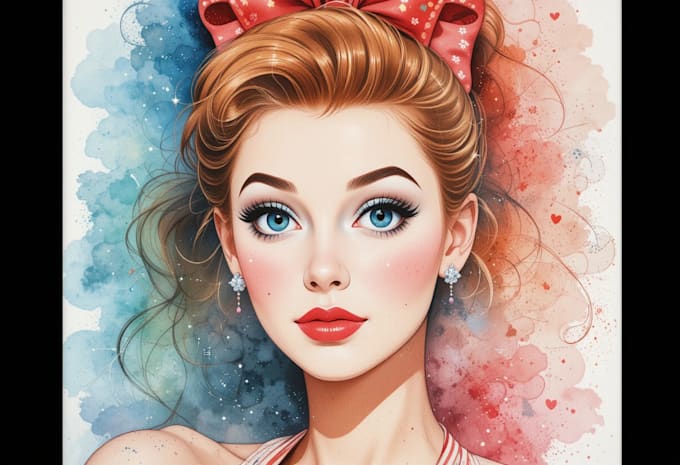 Design a pin up girl portrait and pin up girl by Jvonhillips | Fiverr