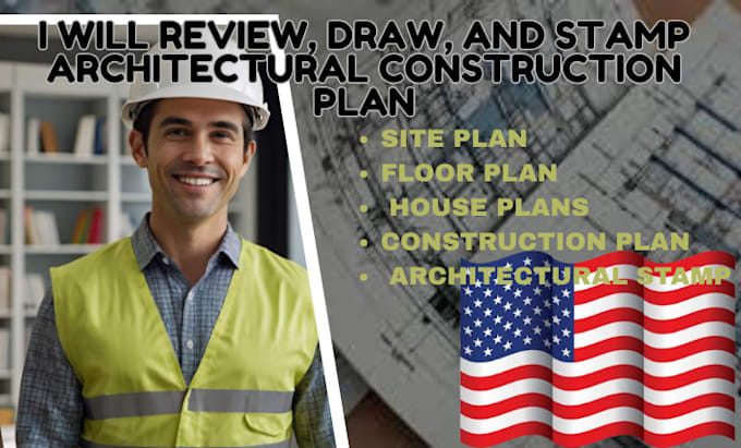 Review, draw, stamp, architectural construction drawing, structural ...