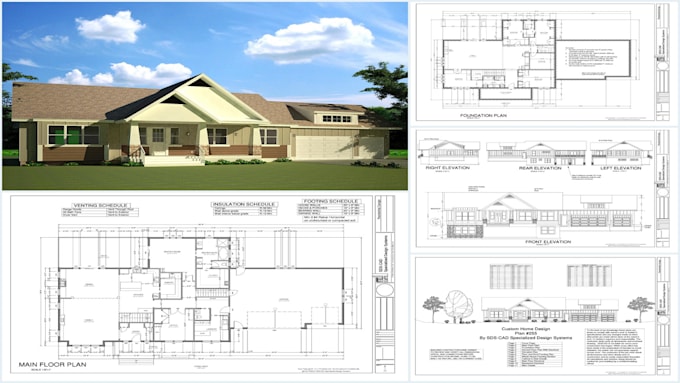 Draft architectural floor plan, roof, section, elevation site plan in ...