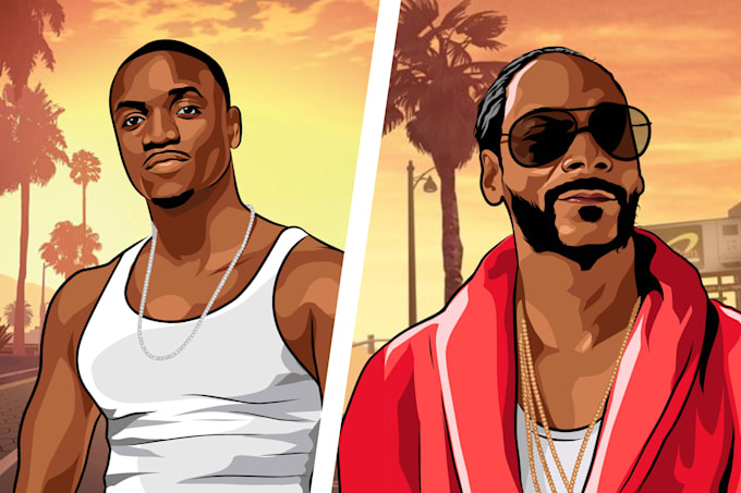 Draw gta style cartoon portrait from your photo by Artsid_ | Fiverr