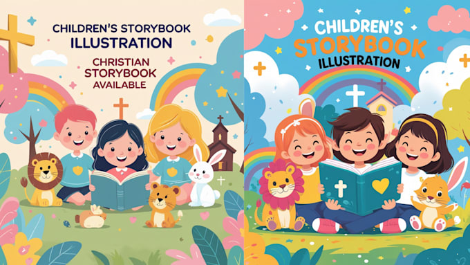 Create children story book illustration christian story book ...