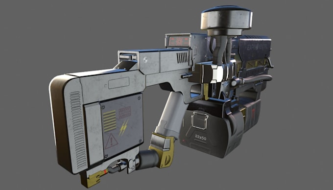 Create 3d realistic sci fi gun, uv unwrap games and props grenade ...